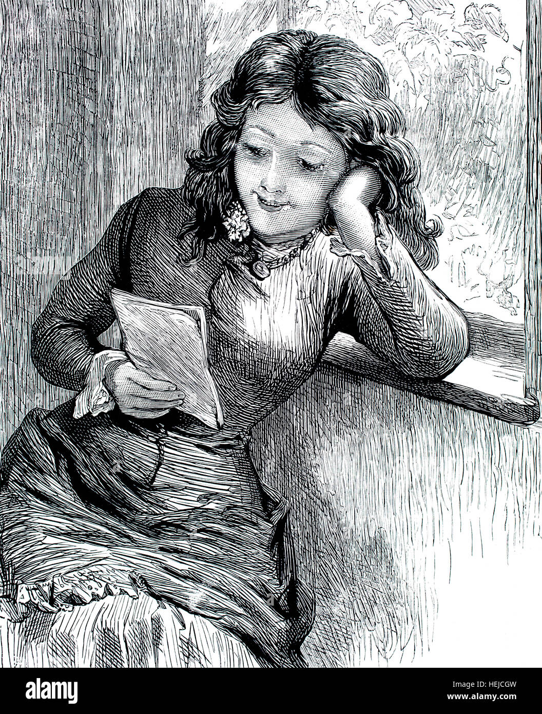 Victorian woman reading hi-res stock photography and images - Alamy