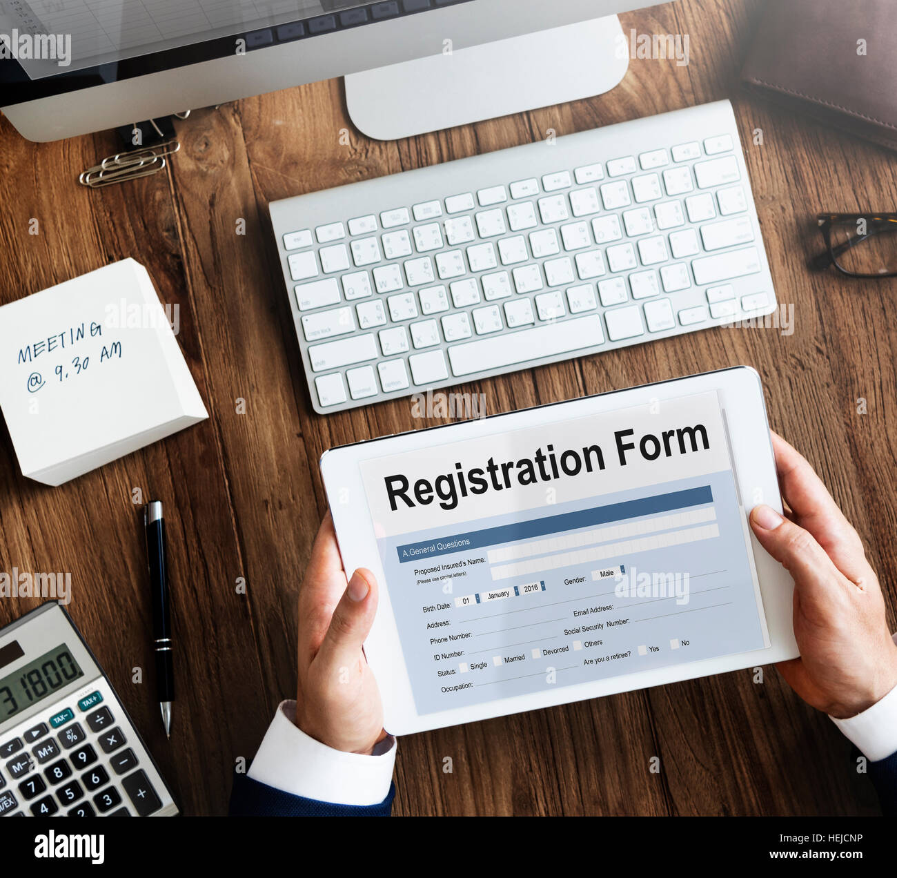 Registration Application Paper Form Concept Stock Photo - Alamy