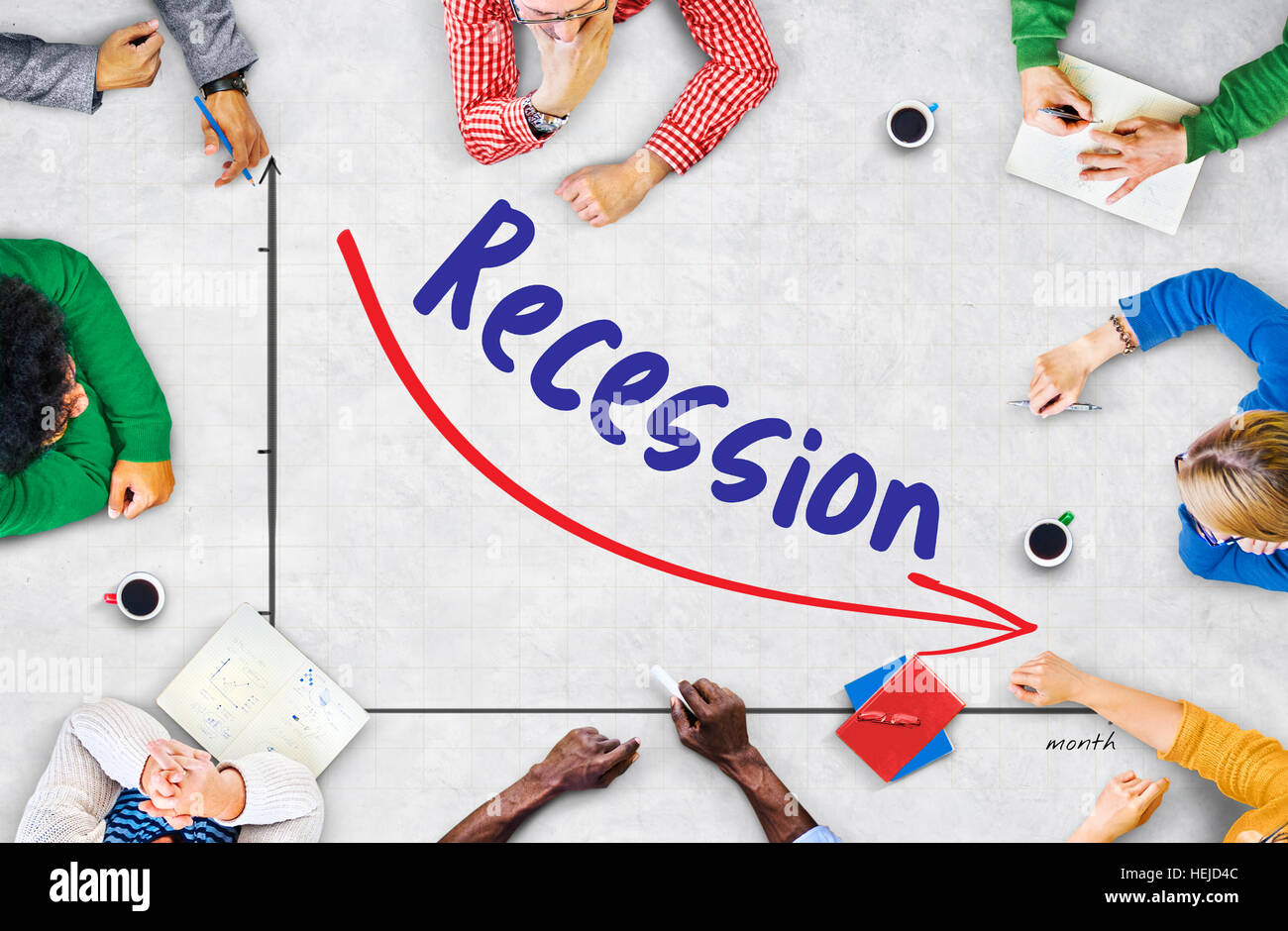 Recession Financial Risk Failure Decrease Concept Stock Photo - Alamy