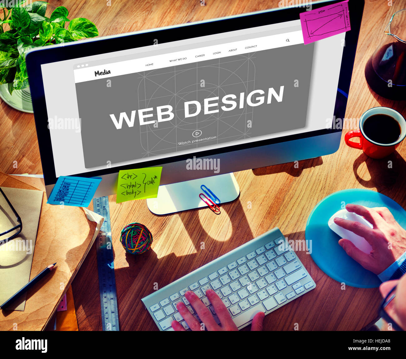 Web Design Media Page Concept Stock Photo - Alamy