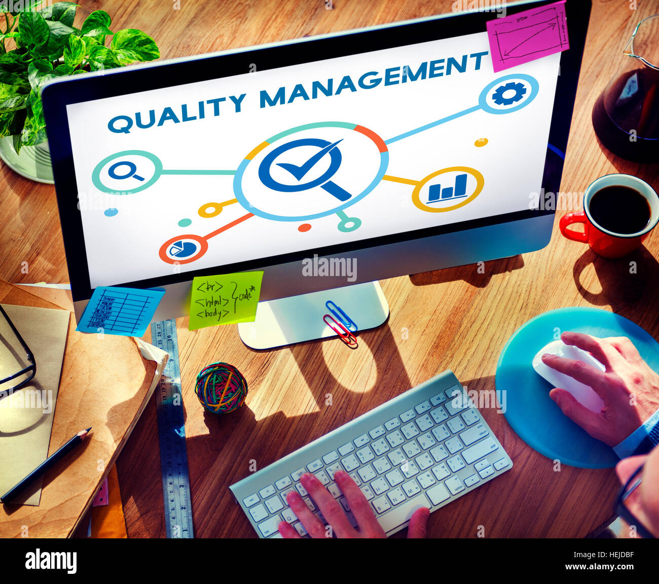 Quality Management Check Icon Concept Stock Photo - Alamy
