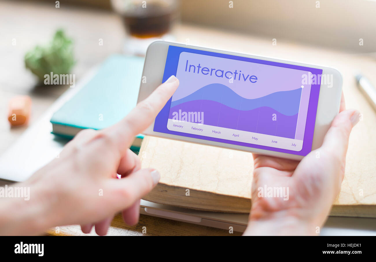 Connection Technology Monthly Graph Stock Photo - Alamy