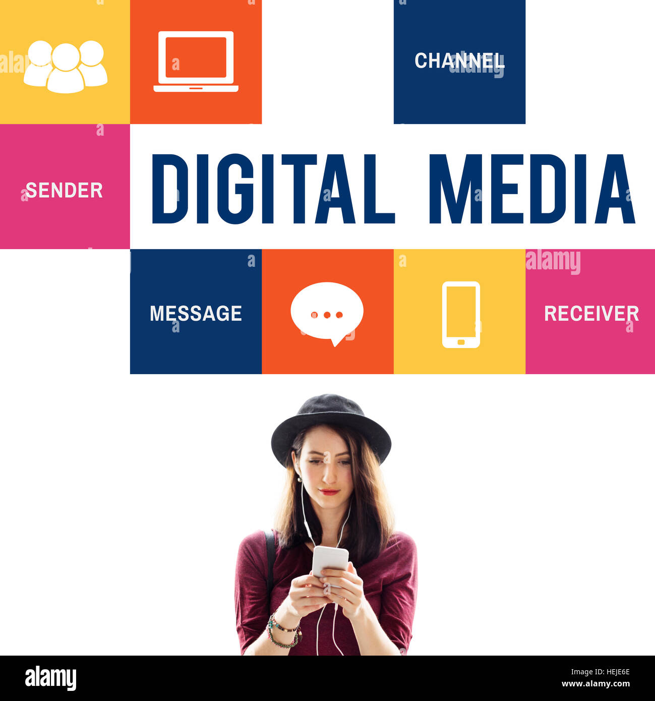 Media Technology Online Digital Networking Concept Stock Photo - Alamy