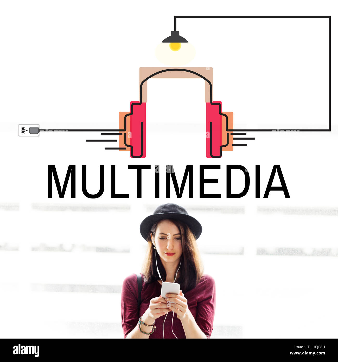 Music Audio Multimedia Headphone Concept Stock Photo - Alamy