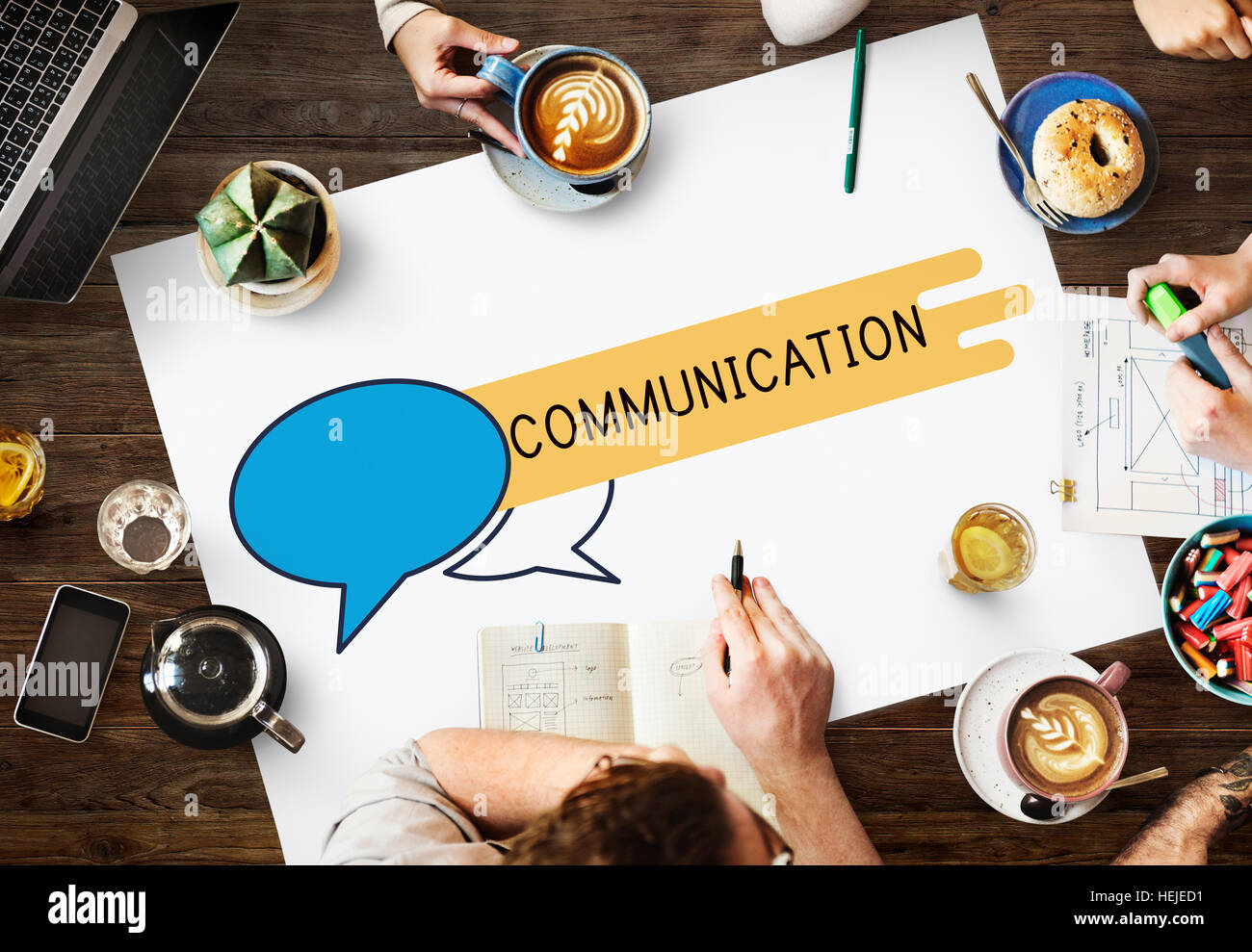 Business group discuss aerial hi-res stock photography and images - Alamy