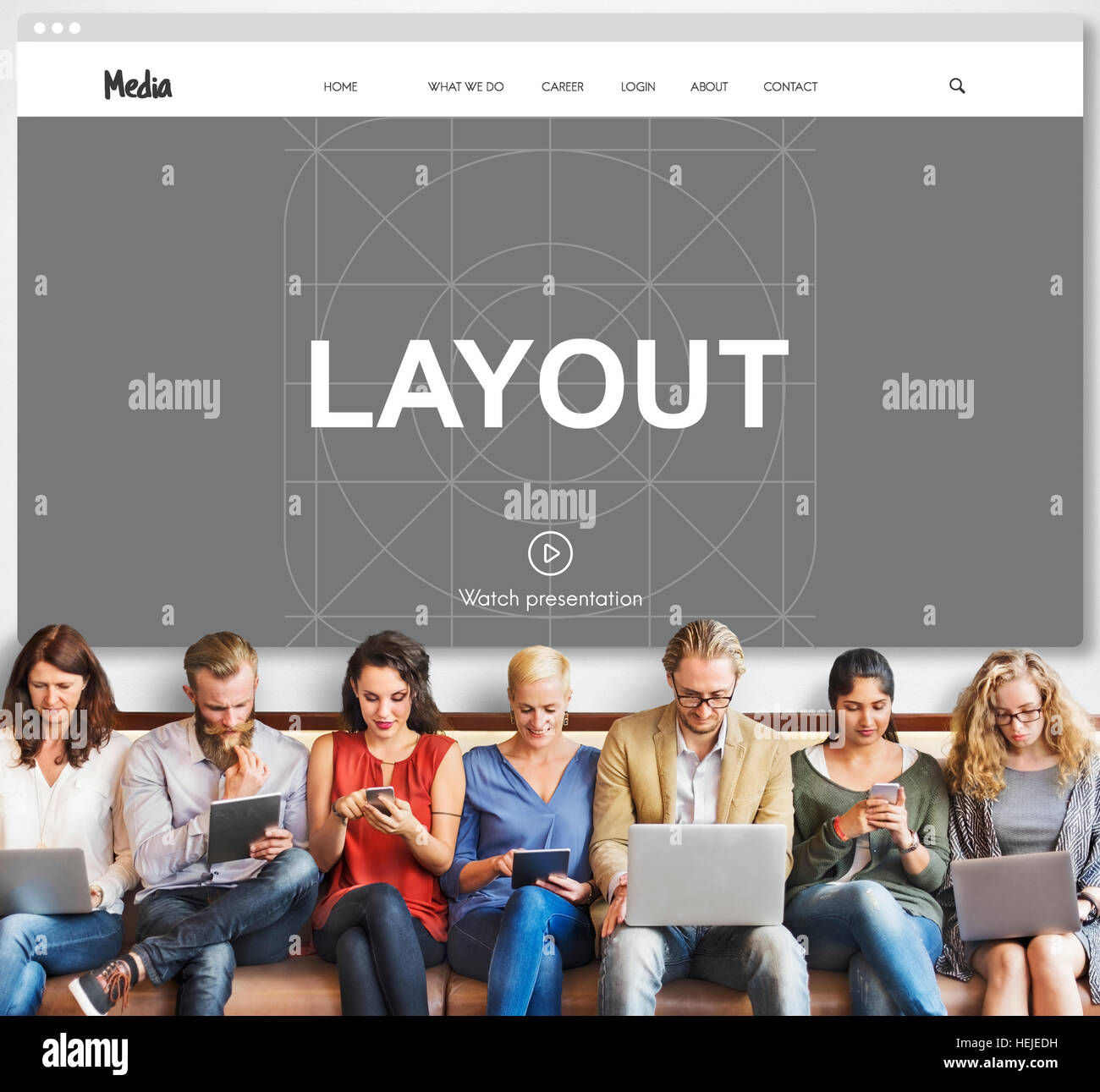Web Design Media Page Concept Stock Photo - Alamy