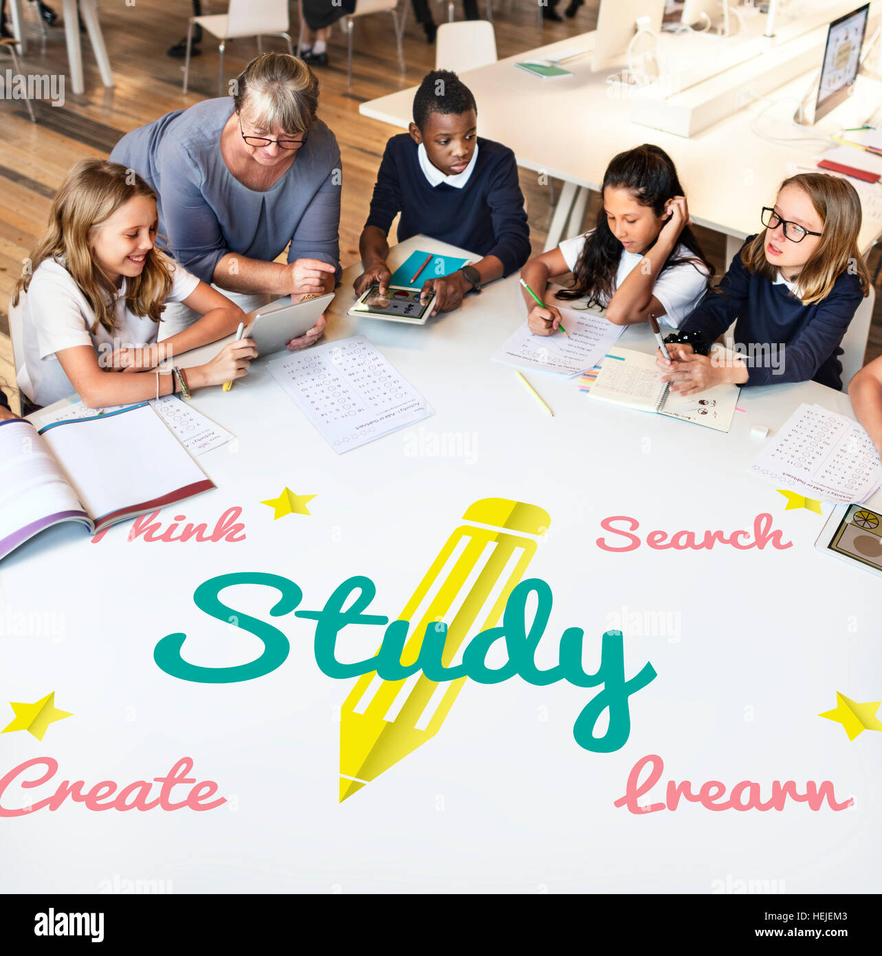 School Knowledge Study Pencil Concept Stock Photo - Alamy