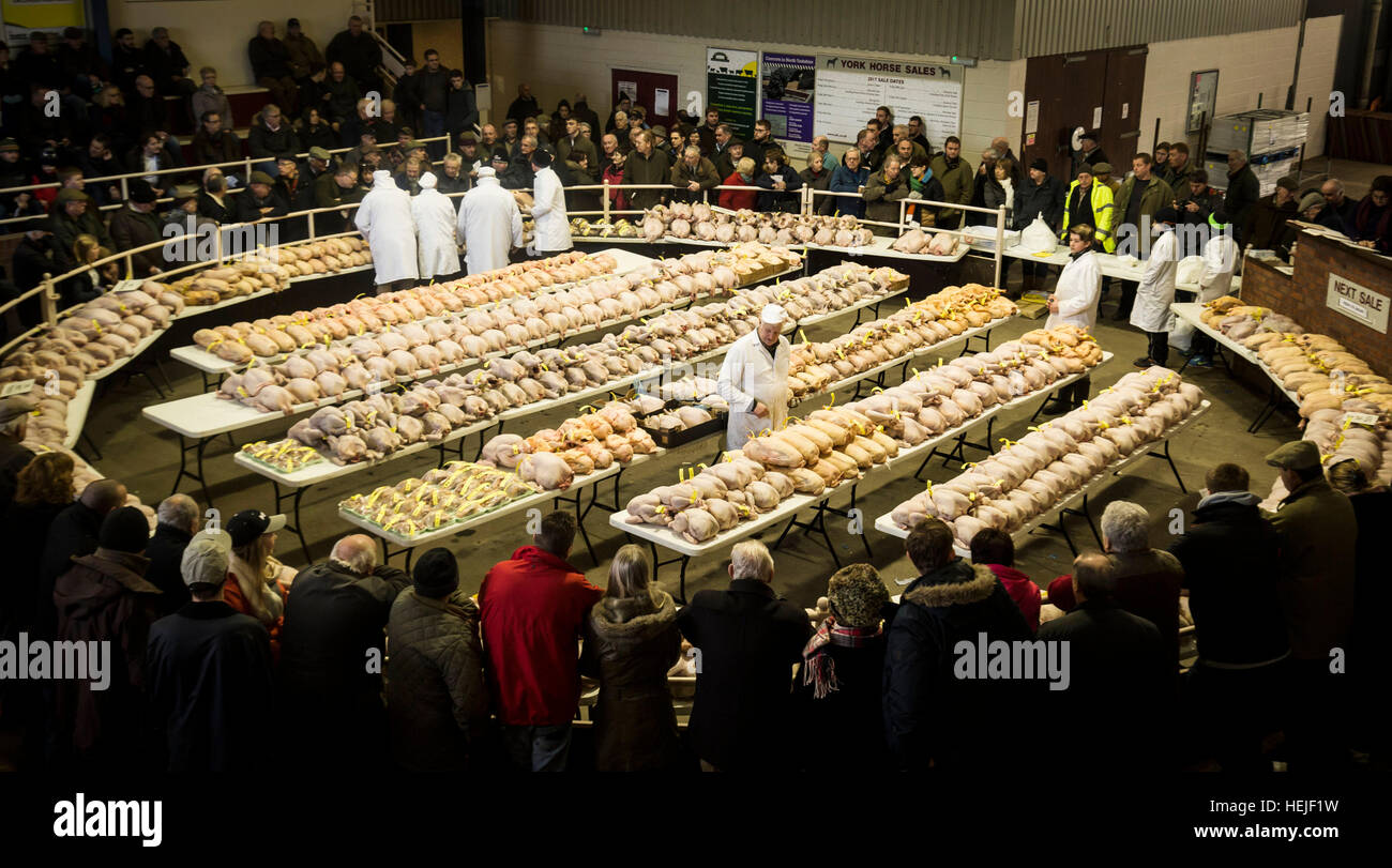 Buyers and sellers attend a Dressed Poultry Christmas Poultry Sale at ...