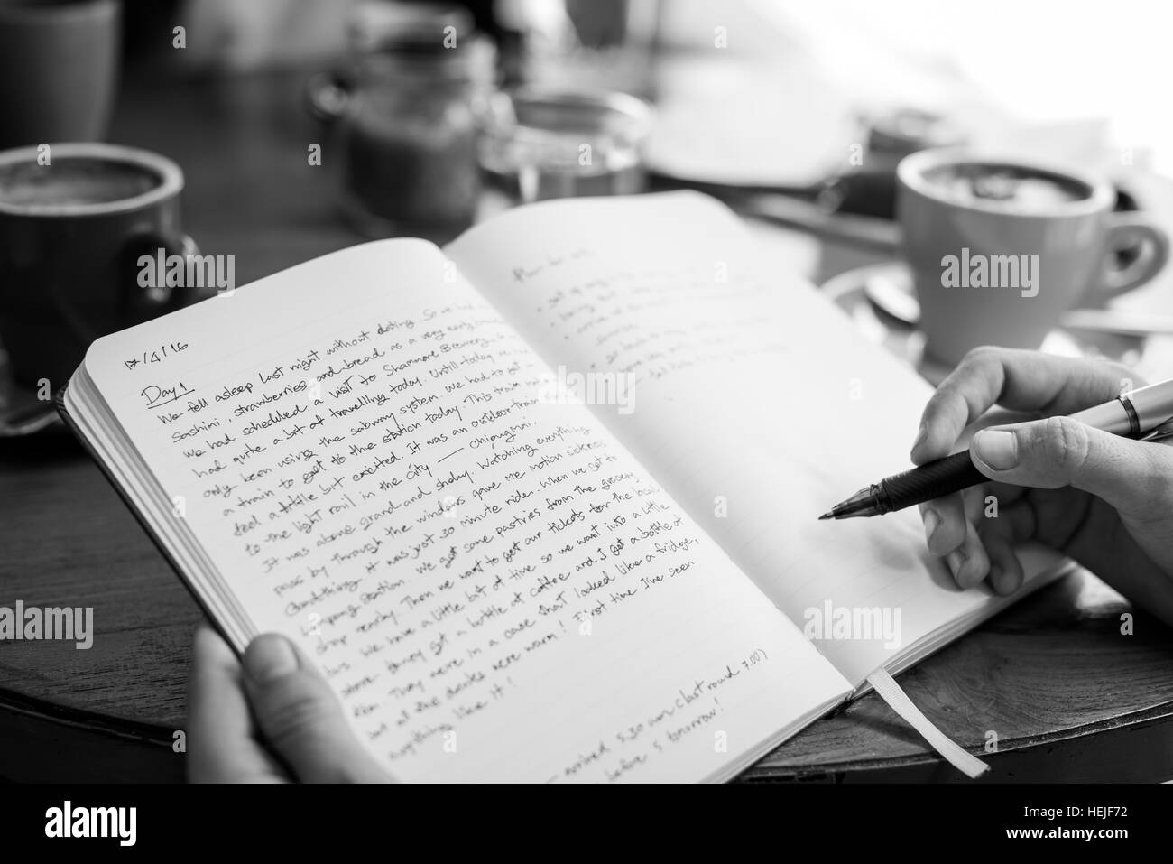 Tourist writing Black and White Stock Photos & Images - Alamy