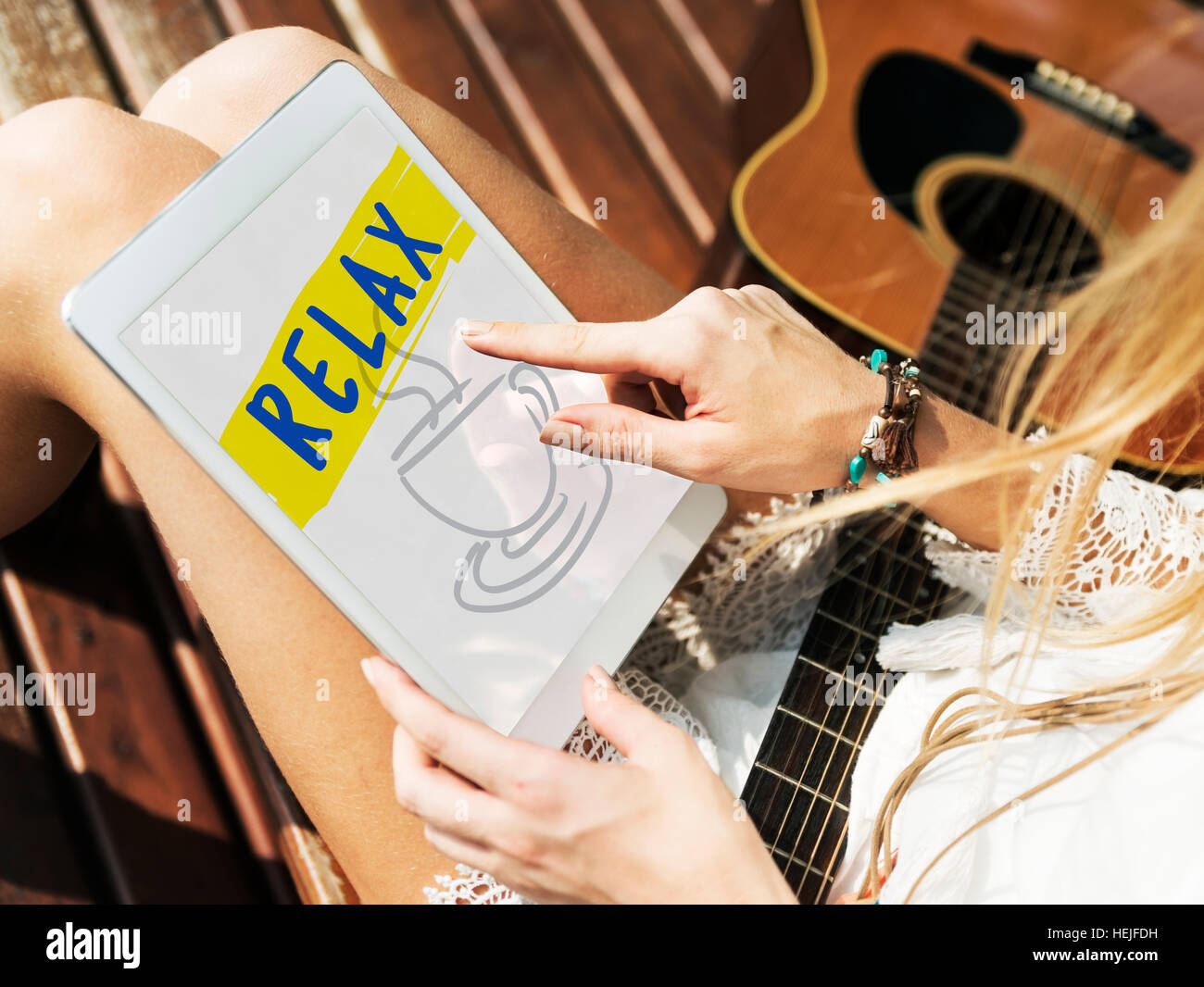 Relax Coffee Break Time Graphic Concept Stock Photo - Alamy