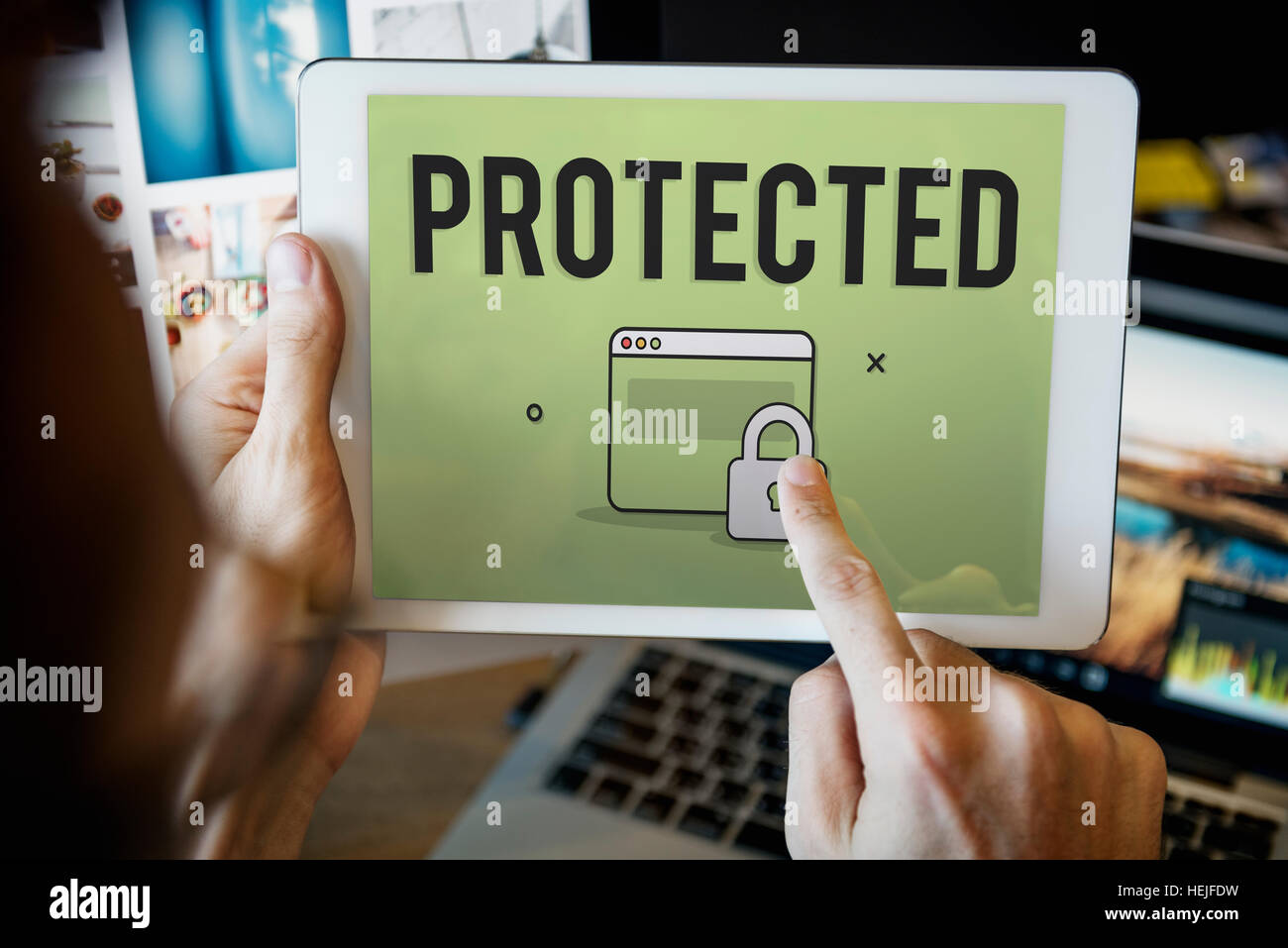 Authorize Protected Verification Privacy Security Concept Stock Photo ...