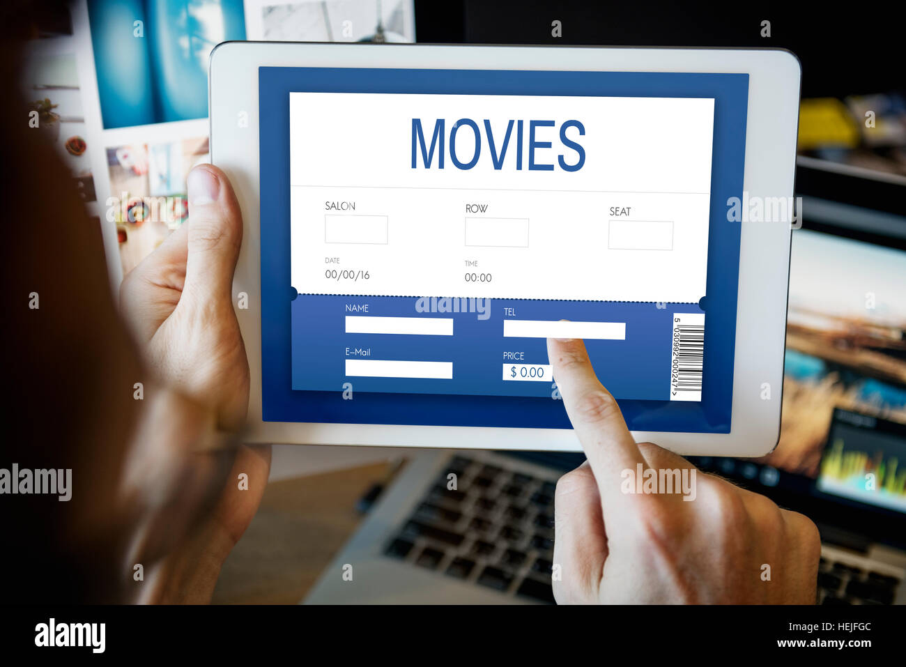Movie Ticket Online Reservation Interface Concept Stock Photo - Alamy