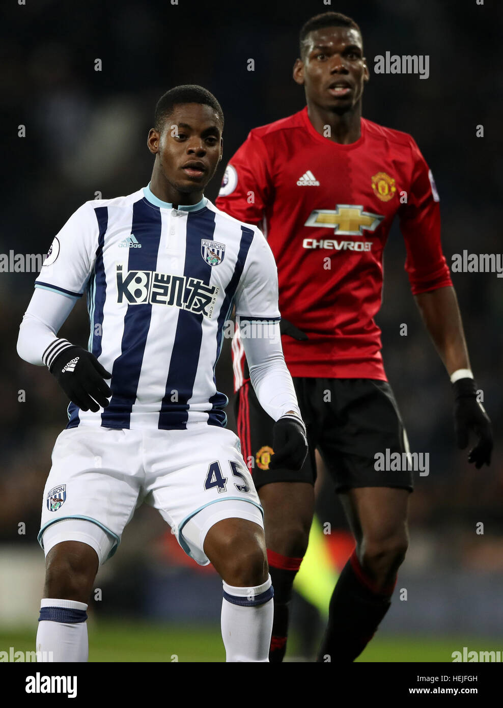 West Bromwich Albion's Jonathan Leko during the Premier League match at ...