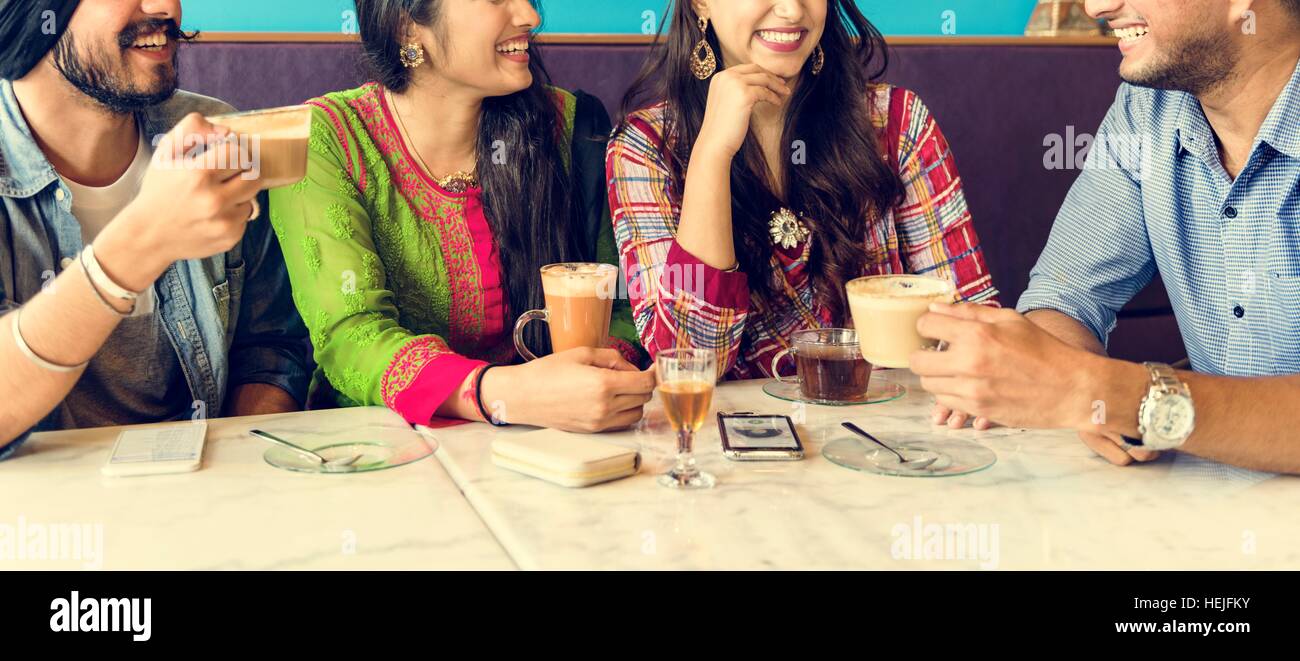 Indian Ethnicity Drinking Cafe Break Coffee Tea Concept Stock Photo - Alamy