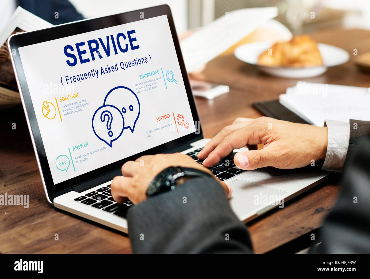 FAQs Customer Service Icon Concept Stock Photo - Alamy