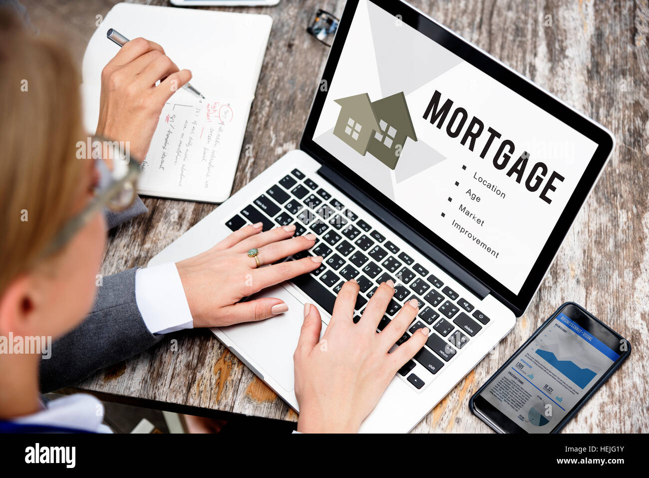 Real Estate Mortgage Loan Concept Stock Photo - Alamy