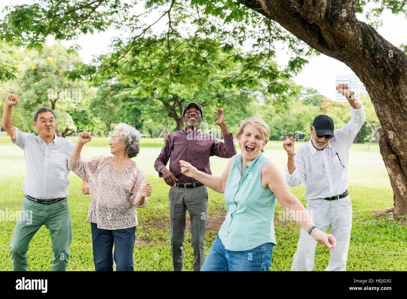 Group of Senior Retirement Friends Happiness Concept Stock Photo - Alamy