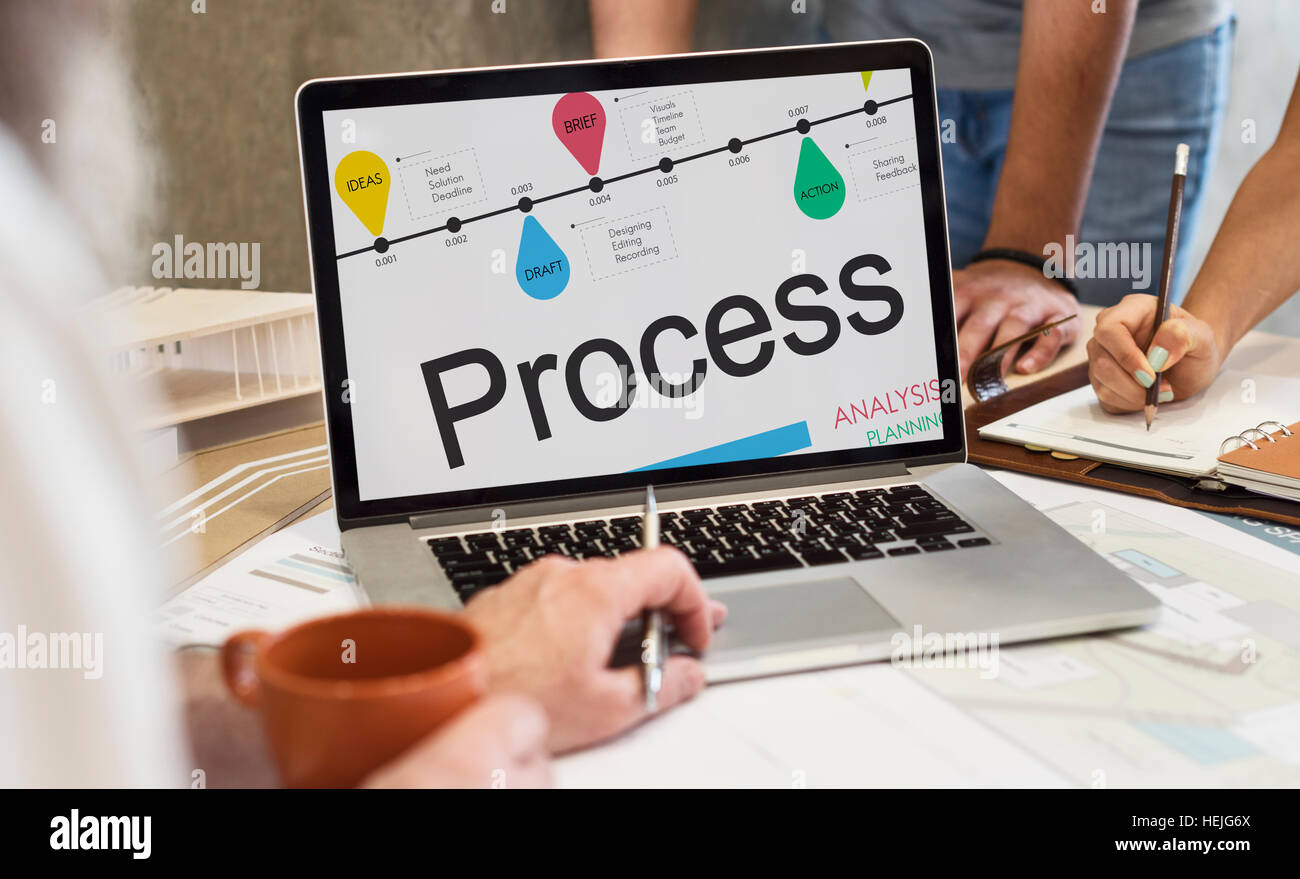 Timeline Process Progress Development Concept Stock Photo - Alamy