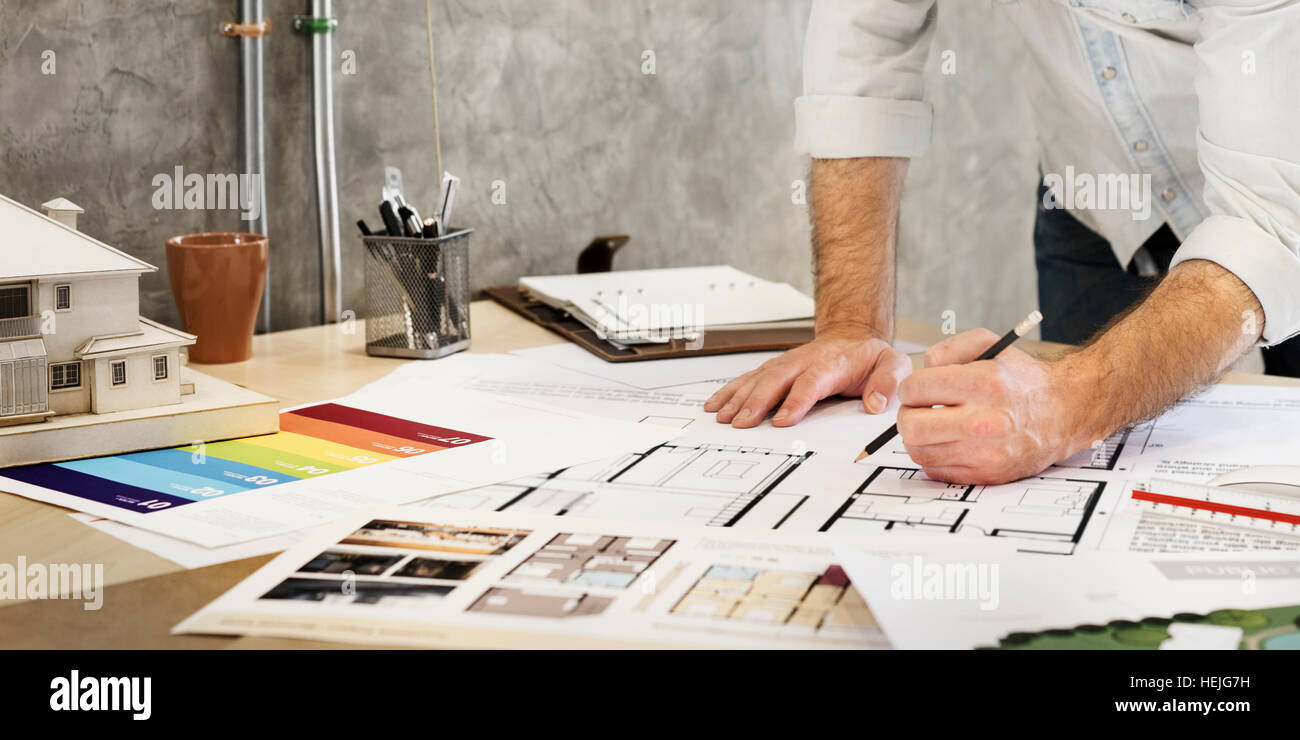 Design Studio Architect Creative Occupation Blueprint Concept Stock ...