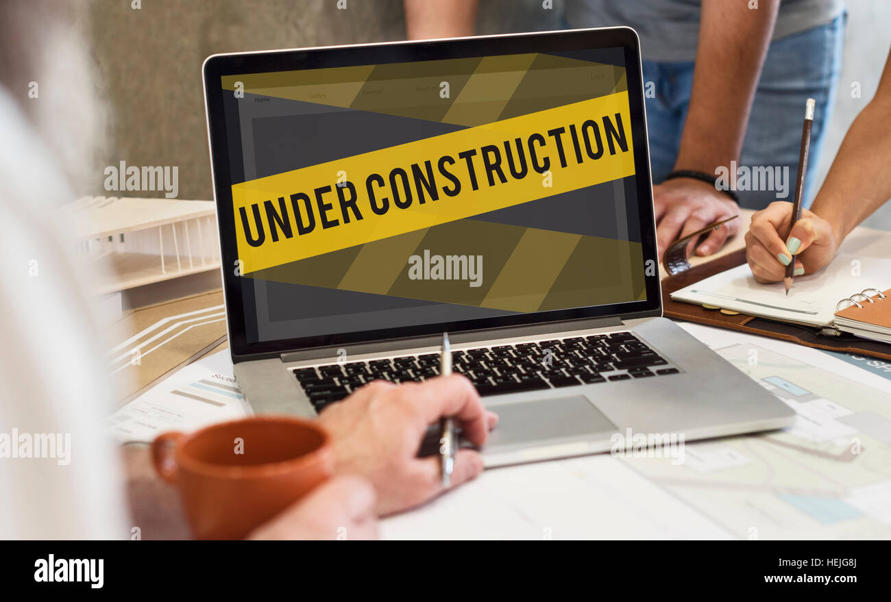 Under Construction Alert Safety Warning Privacy Concept Stock Photo - Alamy