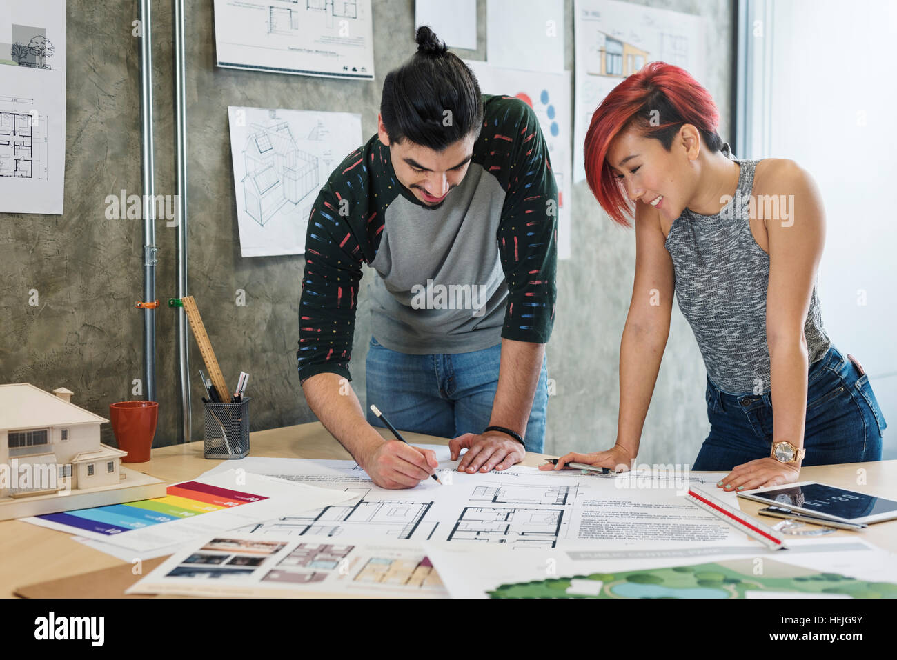 Design Studio Architect Creative Occupation Meeting Blueprint Concept ...