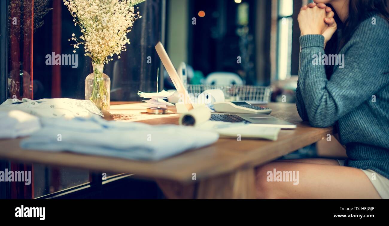 Teenage Girl Working Desk Concept Stock Photo - Alamy