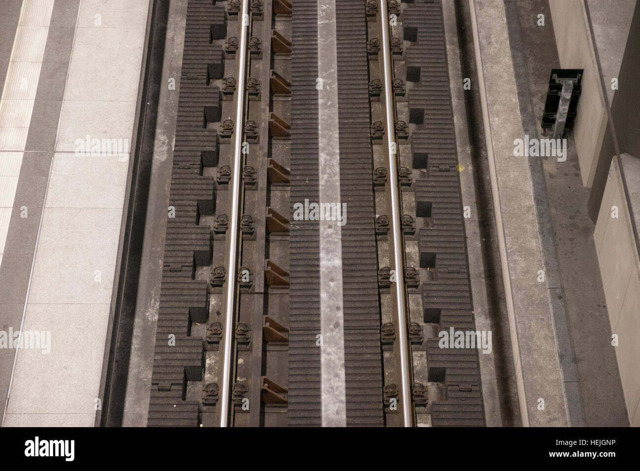 Rail tracks seen from above Stock Photo - Alamy