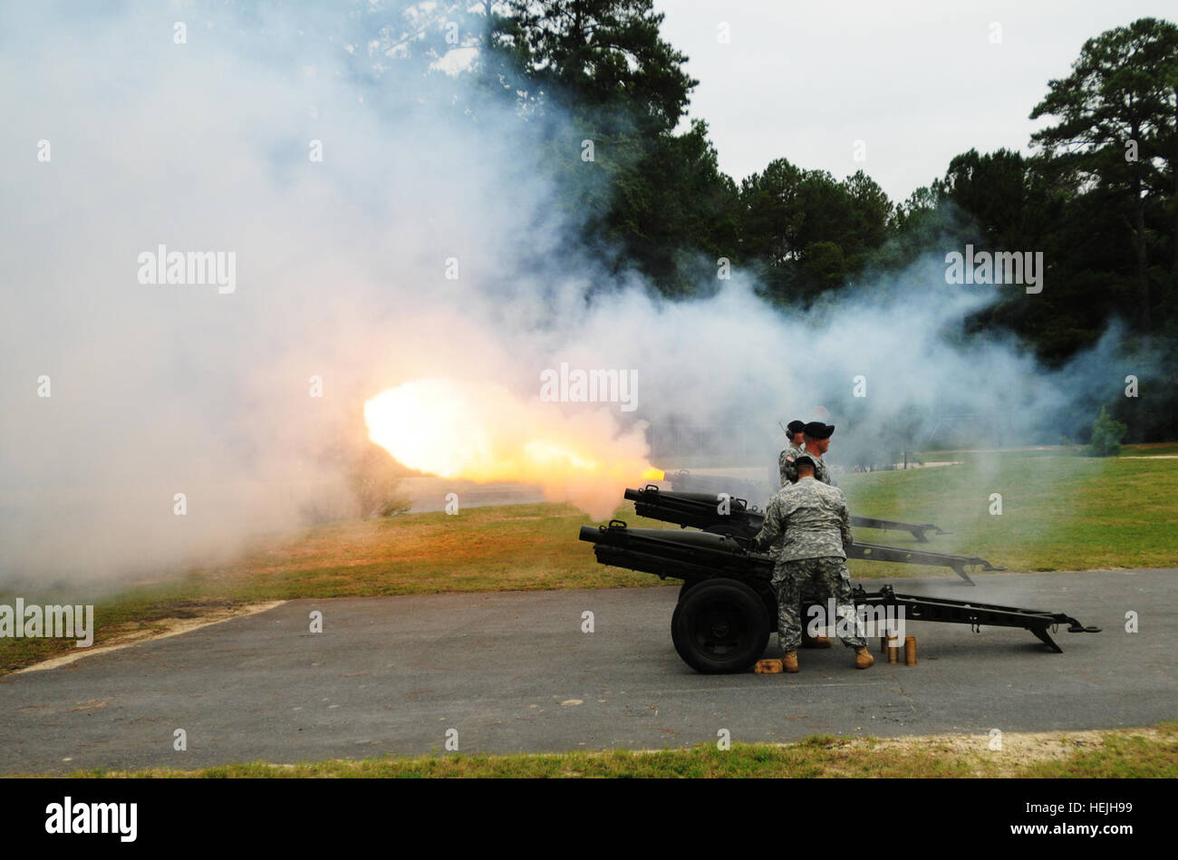 U.S. Army personnel conduct a change of command ceremony as part of ...