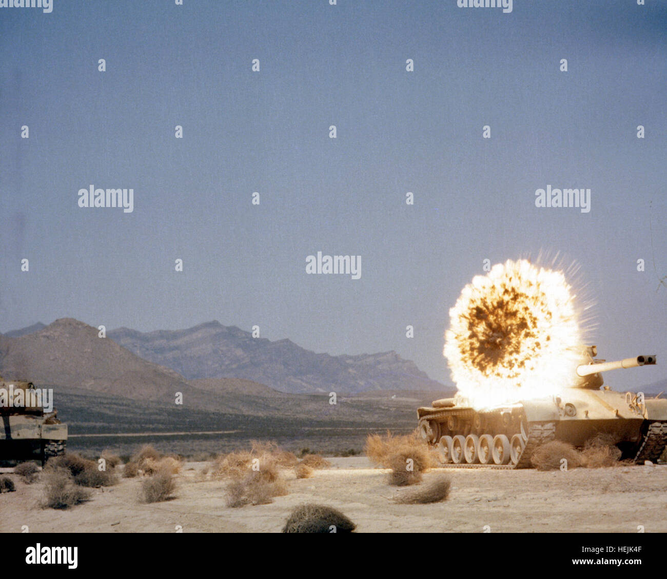 A Copperhead laser-guided anti-tank missile is fired from a towed M-198 ...