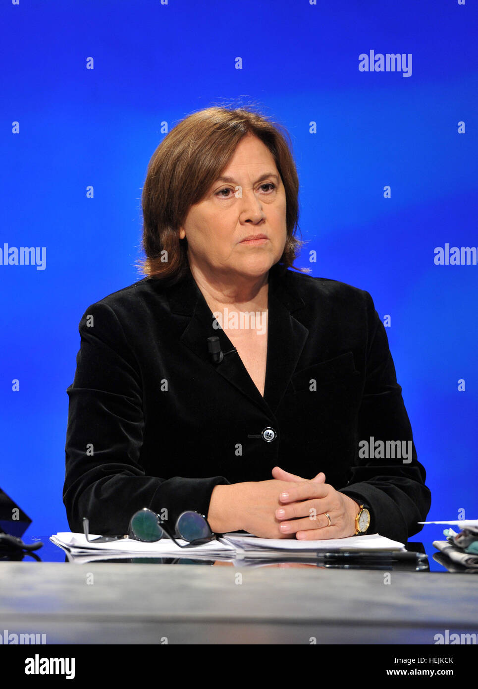 Lucia Annunziata presenting Italian talk show 'In ½ h' in Rome, Italy ...