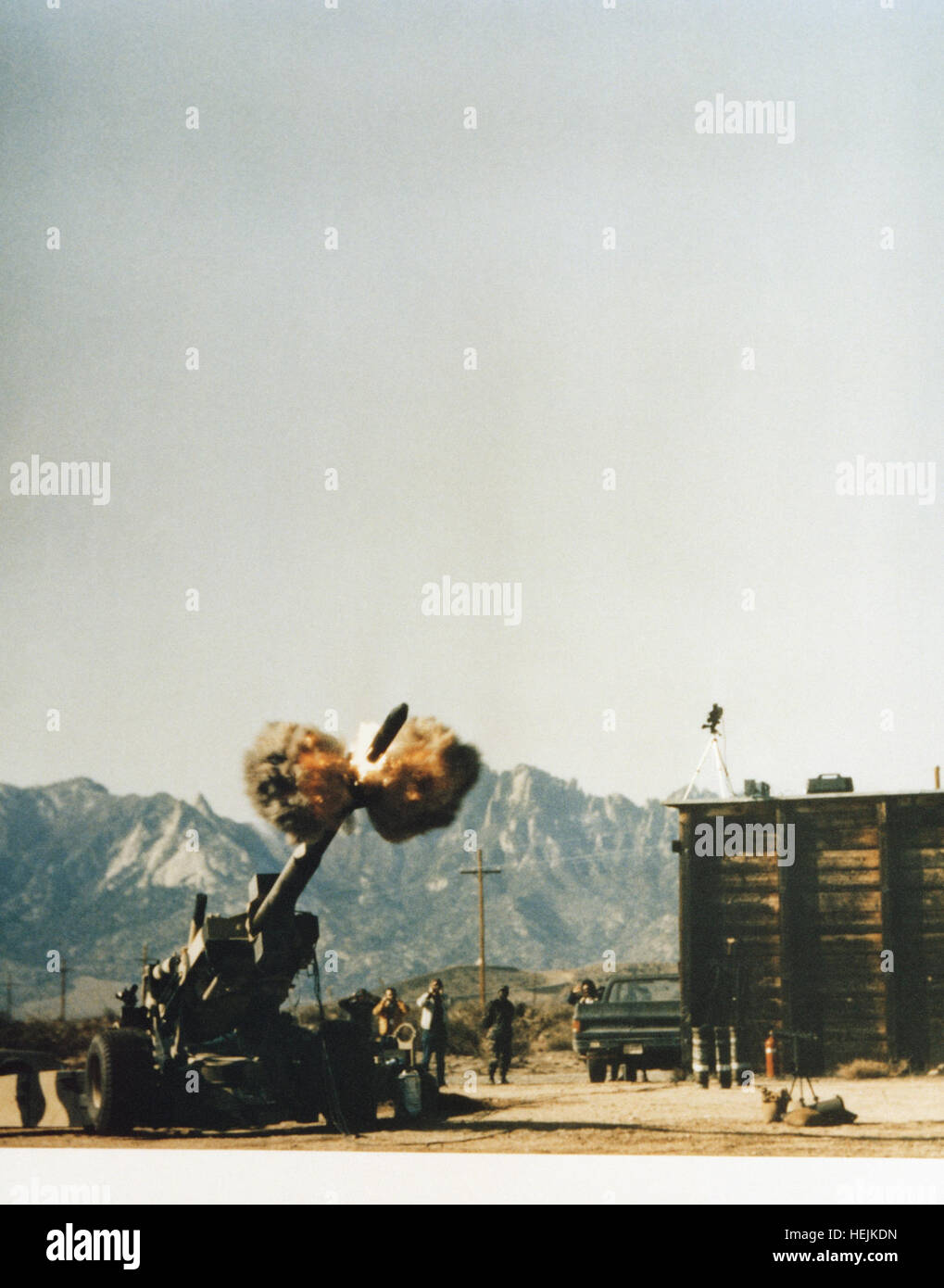 An M712 Copperhead cannon-launched laser-guided projectile is fired ...