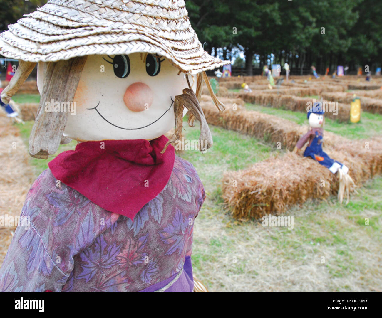 Kristin Molinaro Friendly scarecrows and Halloween decorations dot the ...