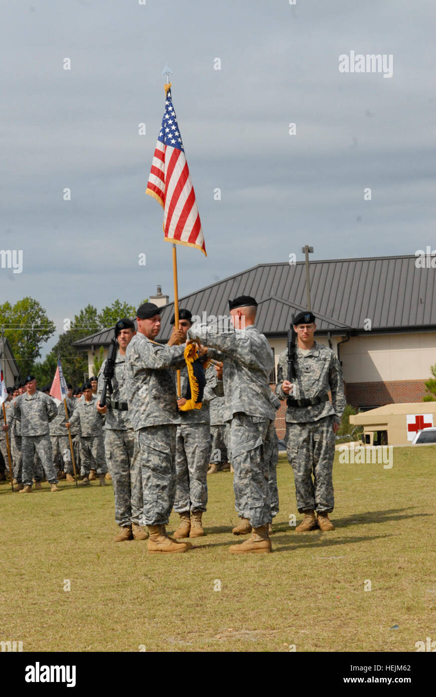 Sledgehammer Brigade conducts a formal casing of colors ceremony to ...