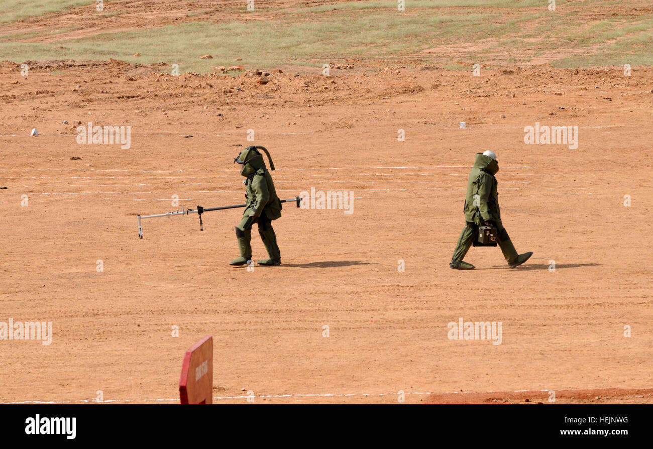 Indian army soldiers, 31st Armor Division Indian army, demonstrate how ...