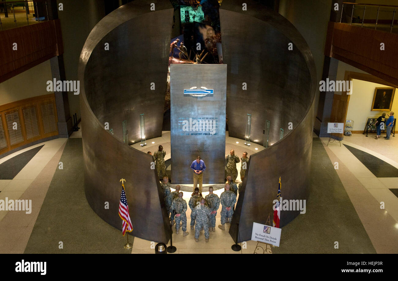 A National Infantry Museum guide starts a presentation on the infantry ...