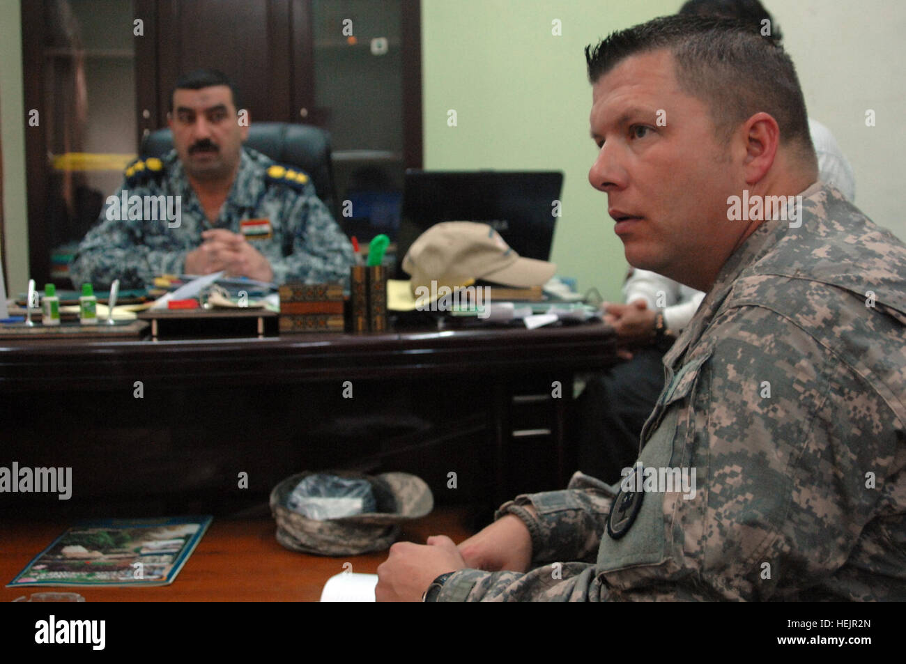 U.S. Army Cpt. Darrel Hull, Commander of the 252nd Military Police ...