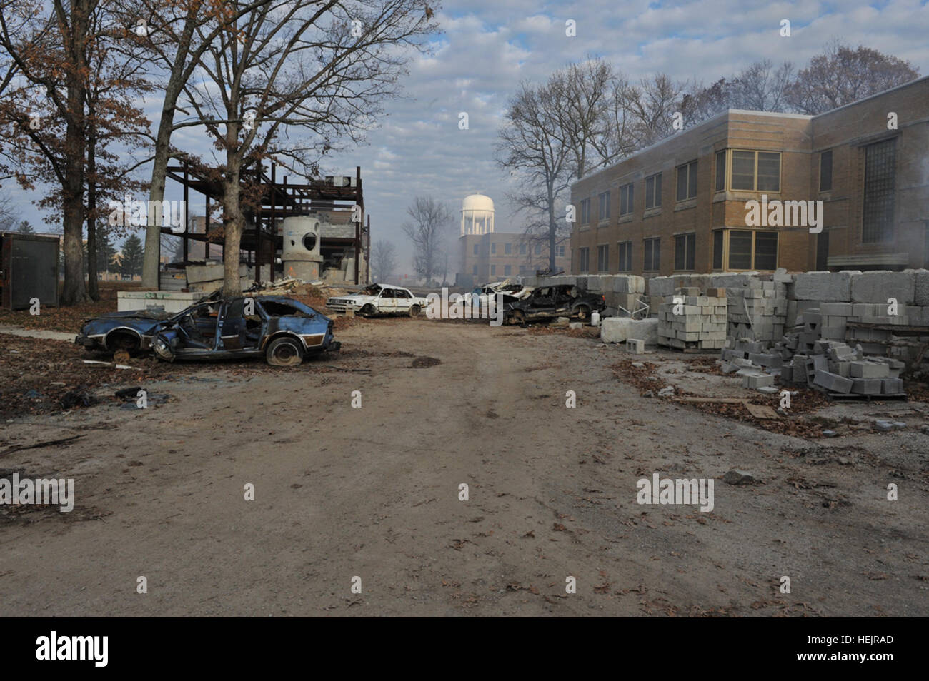 A street at Muscatutuck Urban Training Center in Butlerville, Ind., is ...
