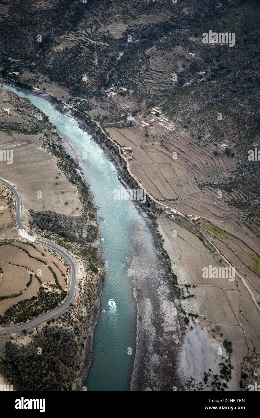 The Kunar River, which flows across the Kunar province of Afghanistan ...