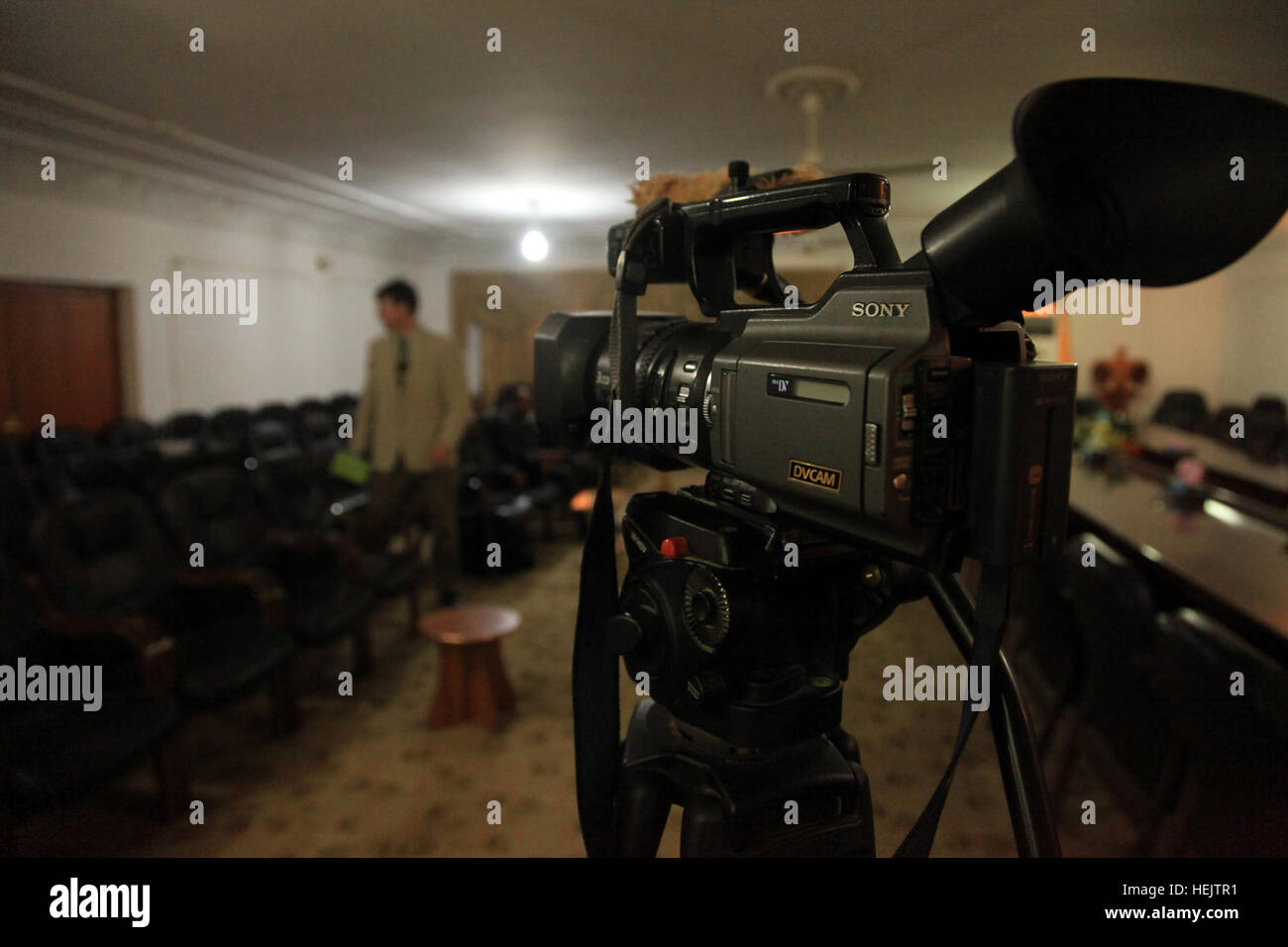 An Iraqi owned Sony PD-170 video camera is setup in preparation for ...
