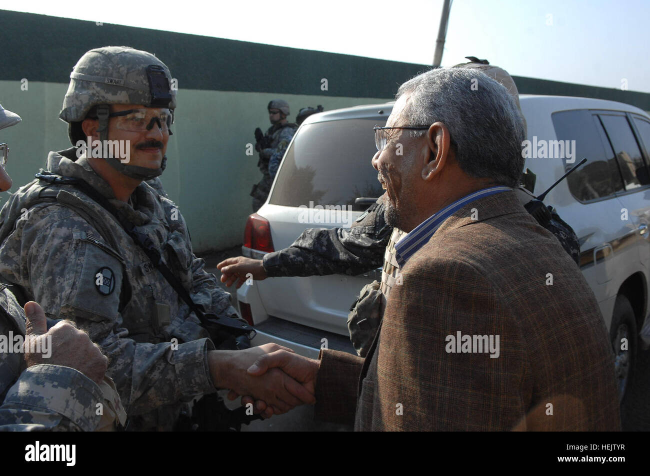 Command Sgt. Maj. John Swart, the Brigade Sgt. Maj. of the 30th Heavy ...