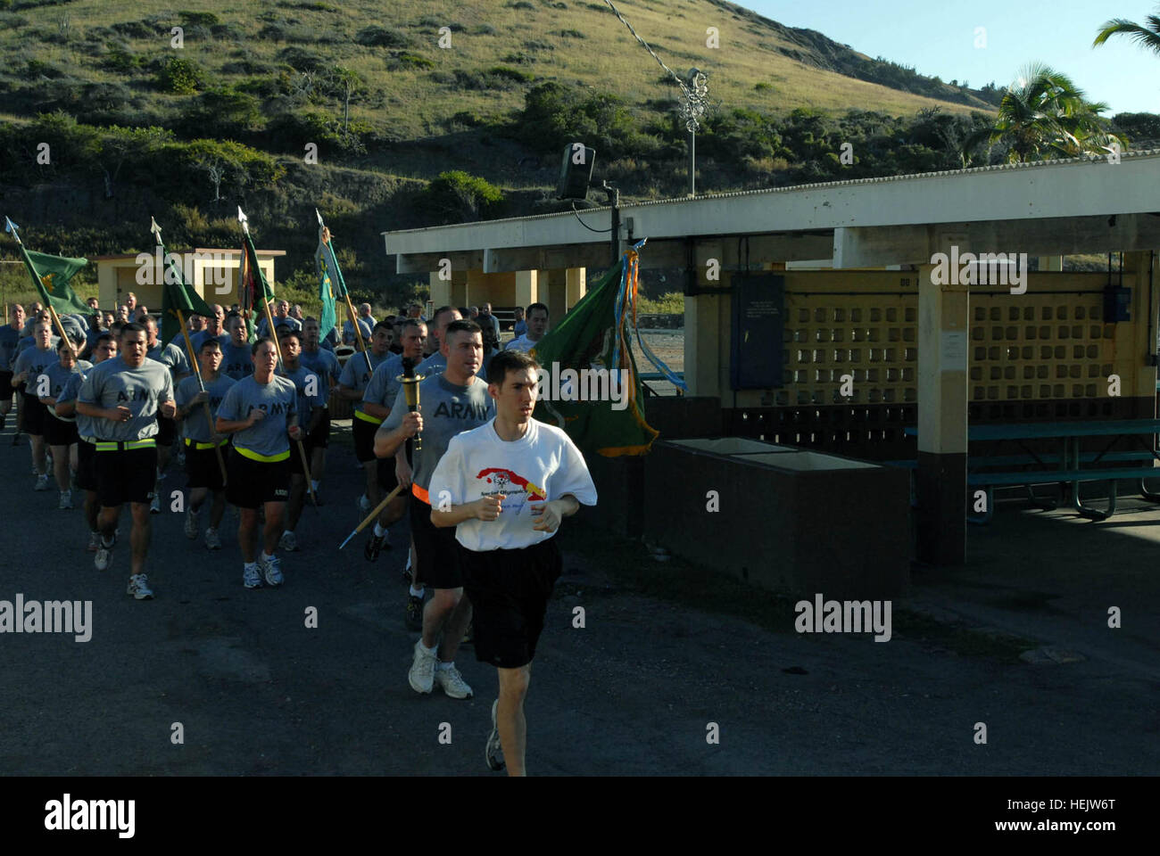 Special Olympian Robert Fredericks, leads the 525th Military Police ...