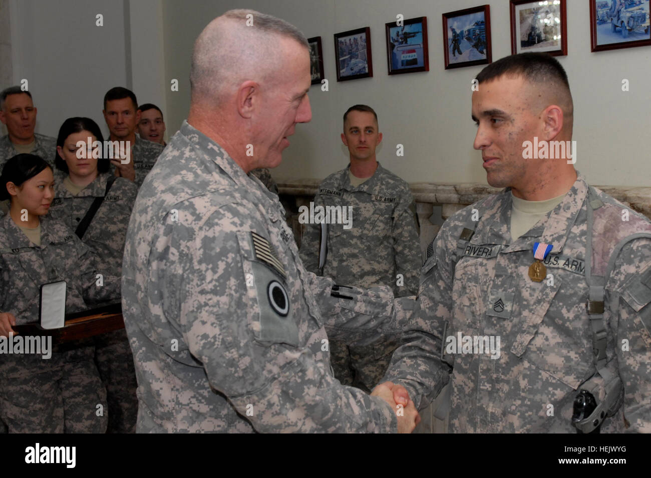 Multi-National Corps - Iraq Command Sgt. Maj. Frank Gripper (left ...