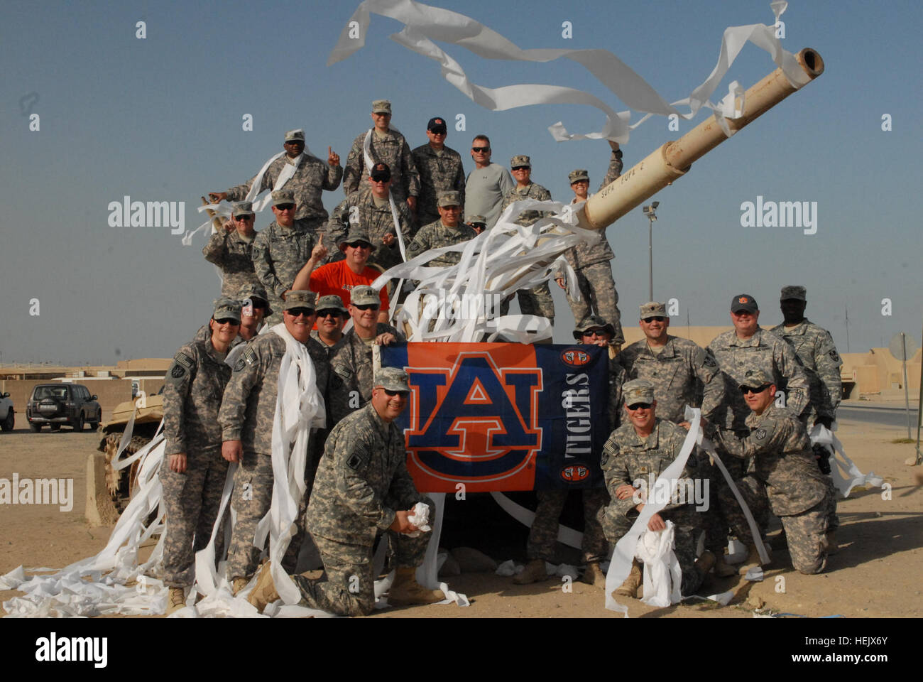 U.S. Soldiers with the 135th Expeditionary Sustainment Command pose for ...