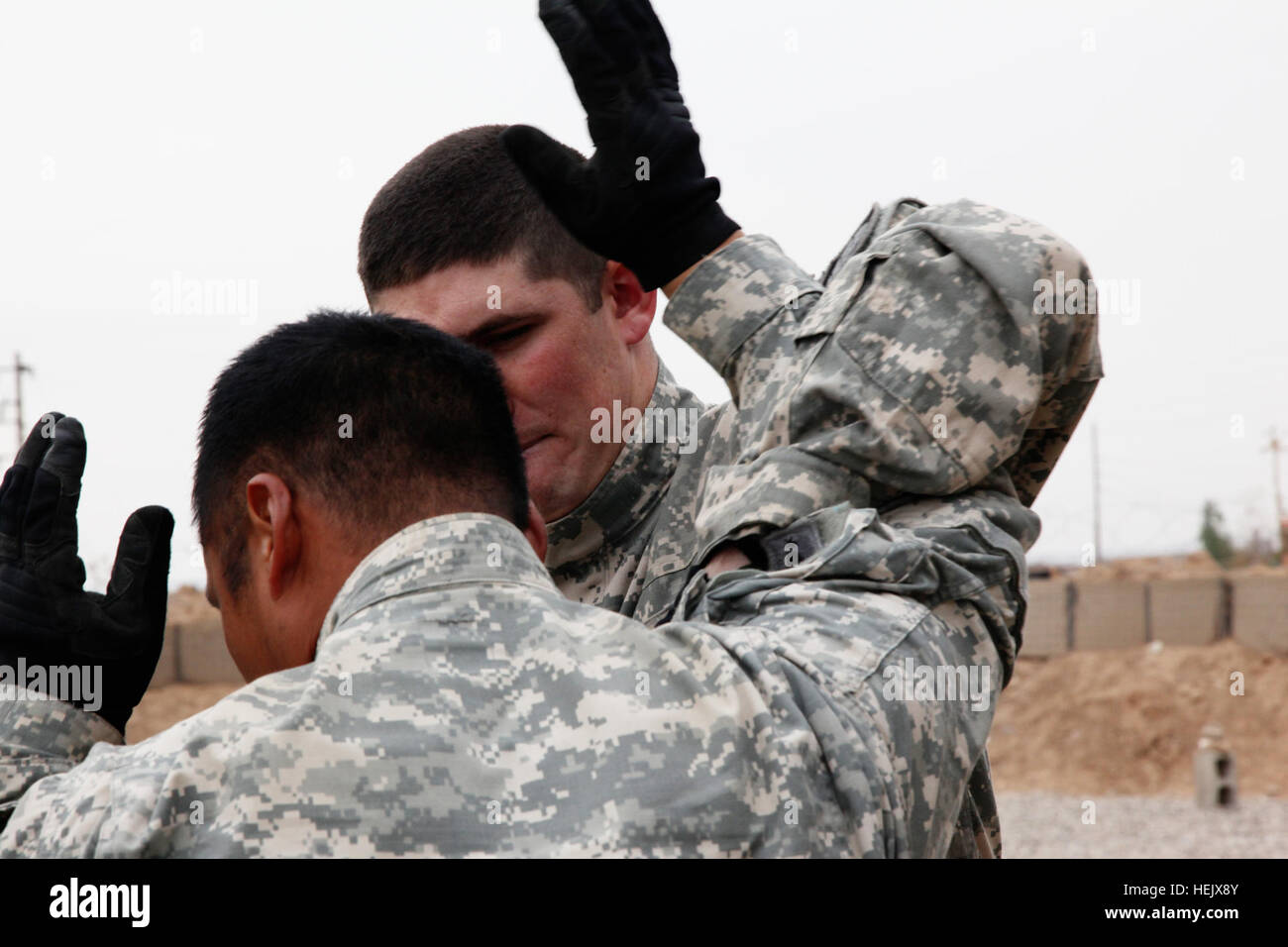 U.S. Army Sgt. Suhun Sung and Spc. Ricky Wolph from the 218th Military ...