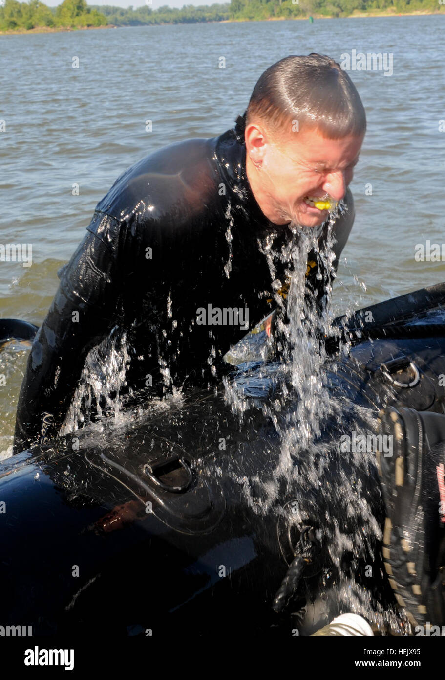 Spc. Waylon Whitley, an Army Deep Sea Diver from Athens, Ga., is ...
