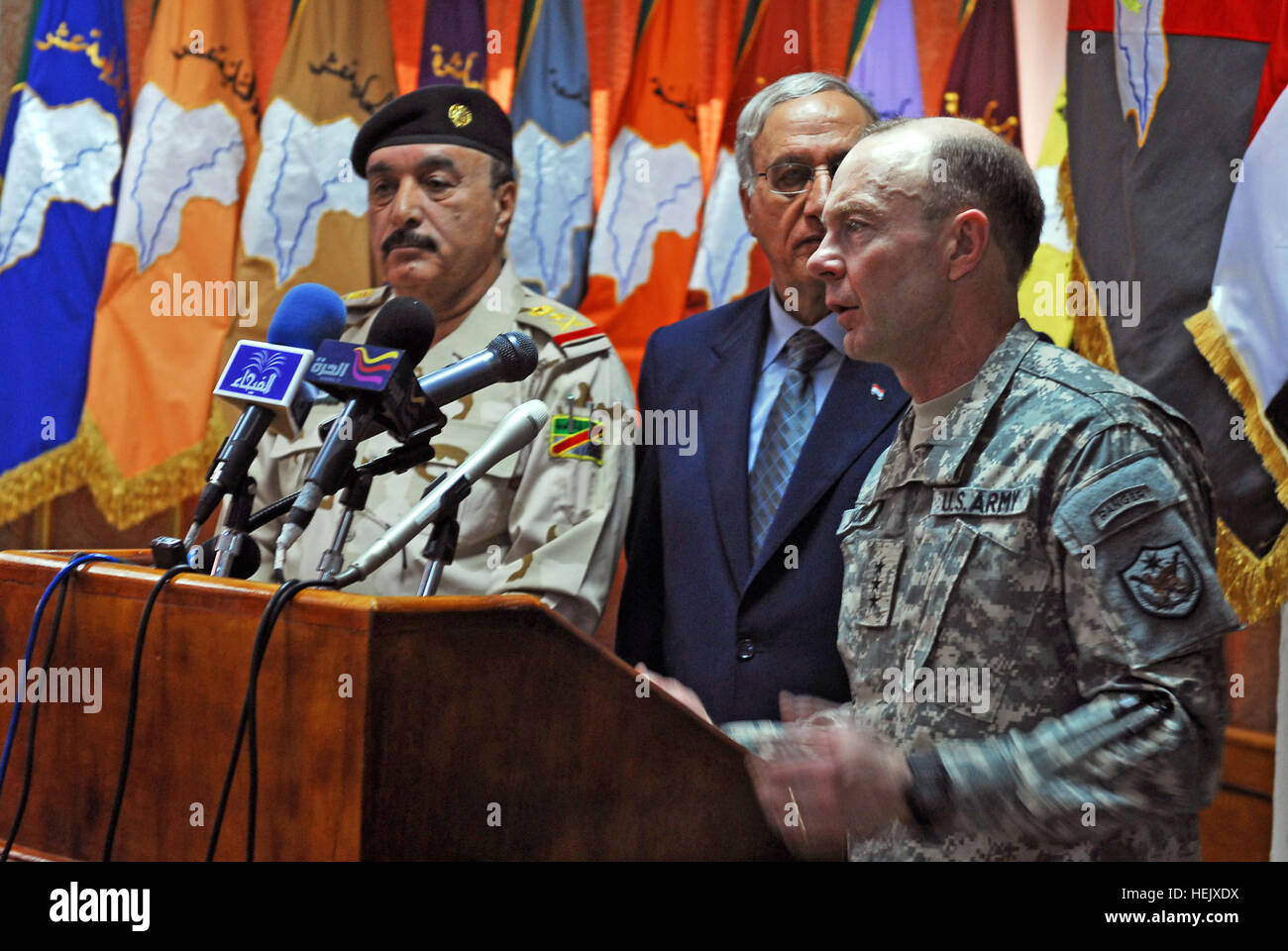 Lt. Gen. Charles Jacoby, I Corps commander, answers questions from the ...
