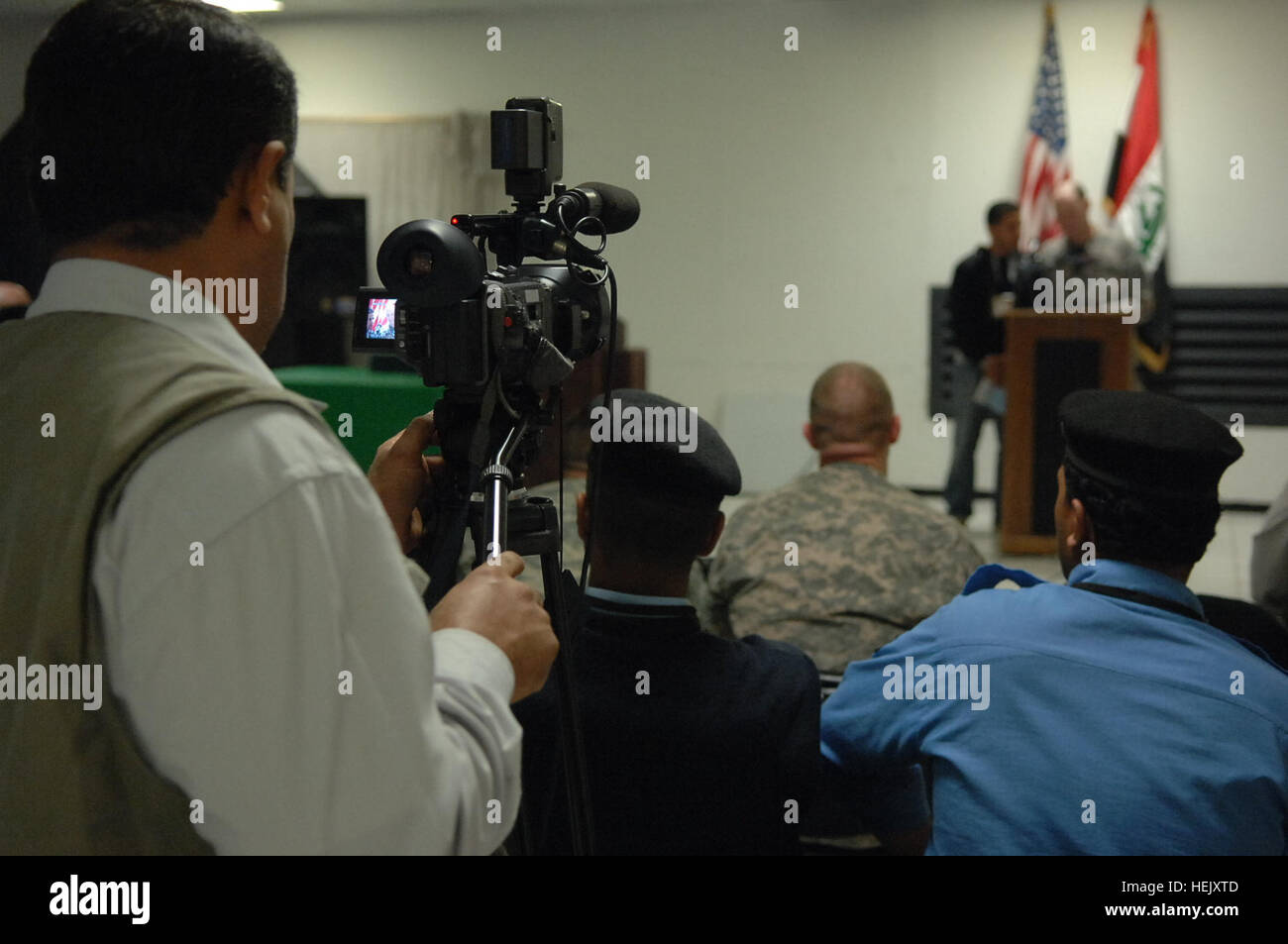 U.S. Army personnel conduct an Information Dissemination Operations ...