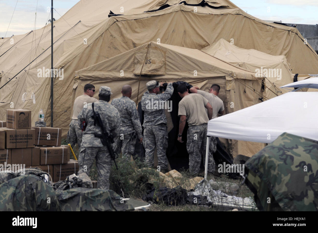 Members of the 2nd BCT, 82nd Airborne Division set up their command ...