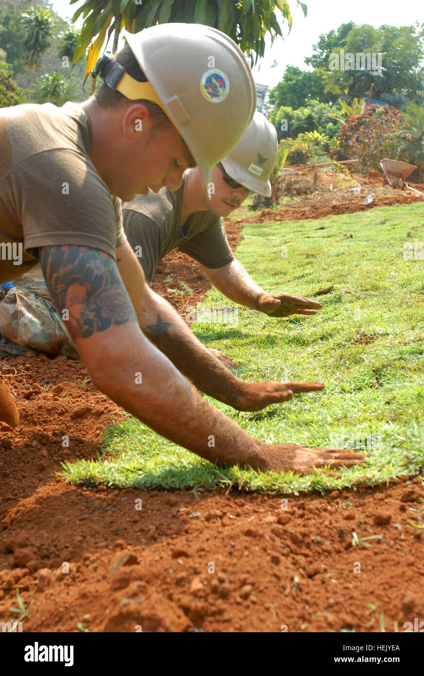 Seaman Apprentice Cameron Averill (left), an equipment operator, and ...