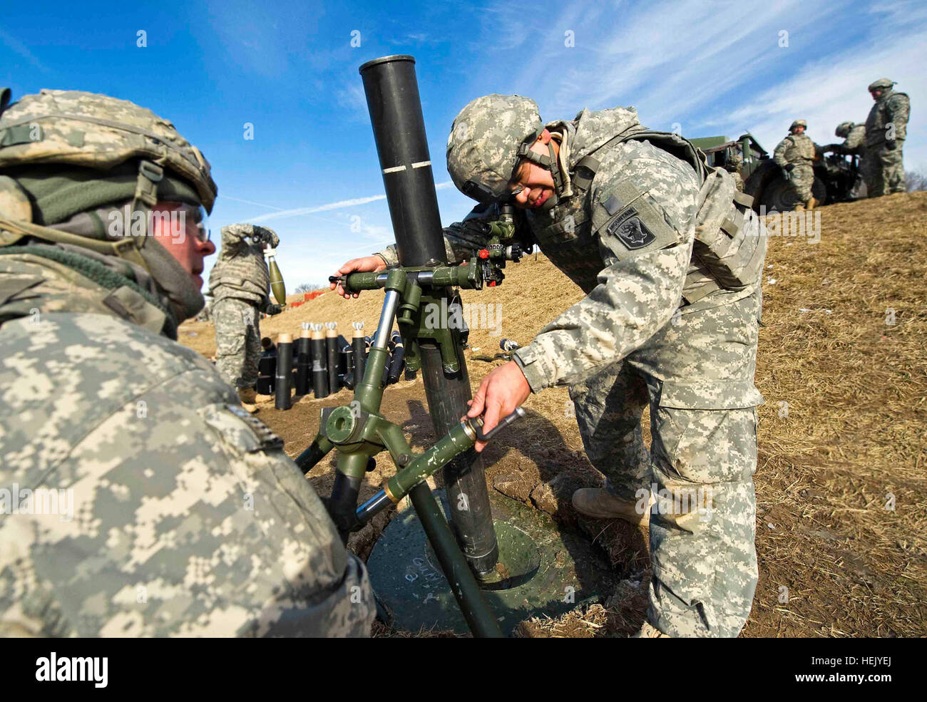 Mortarman Spc. Oscar Gonzalez of 1st Battalion, 172nd Cavalry Regiment ...